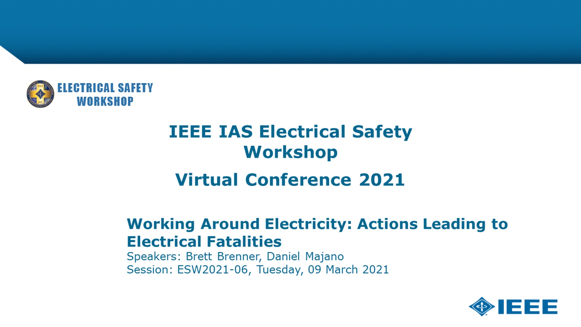 ESW2021-06: Working Around Electricity: Actions Leading to Electrical ...