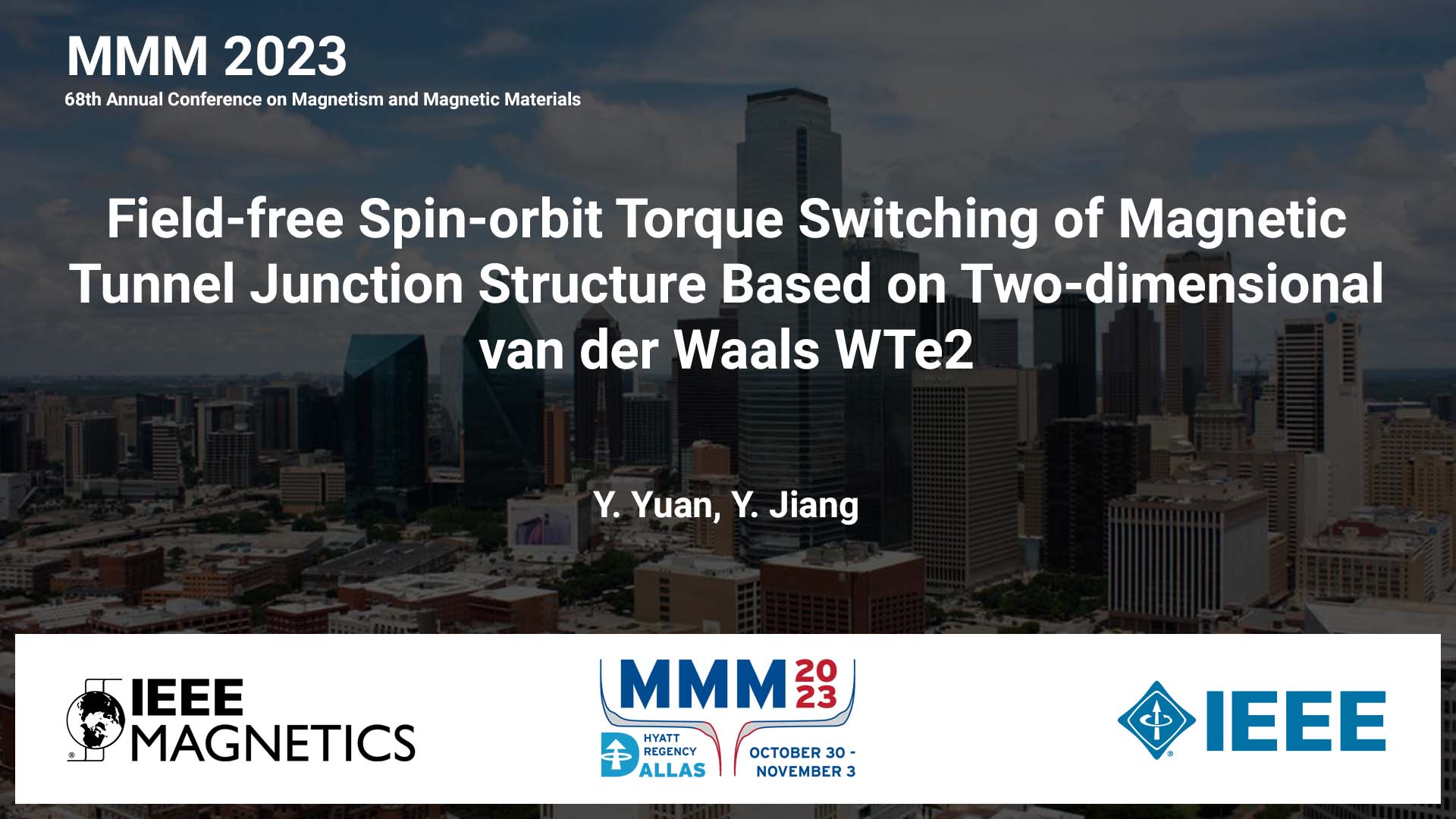 VP15-04: Field-free Spin-orbit Torque Switching of Magnetic Tunnel ...