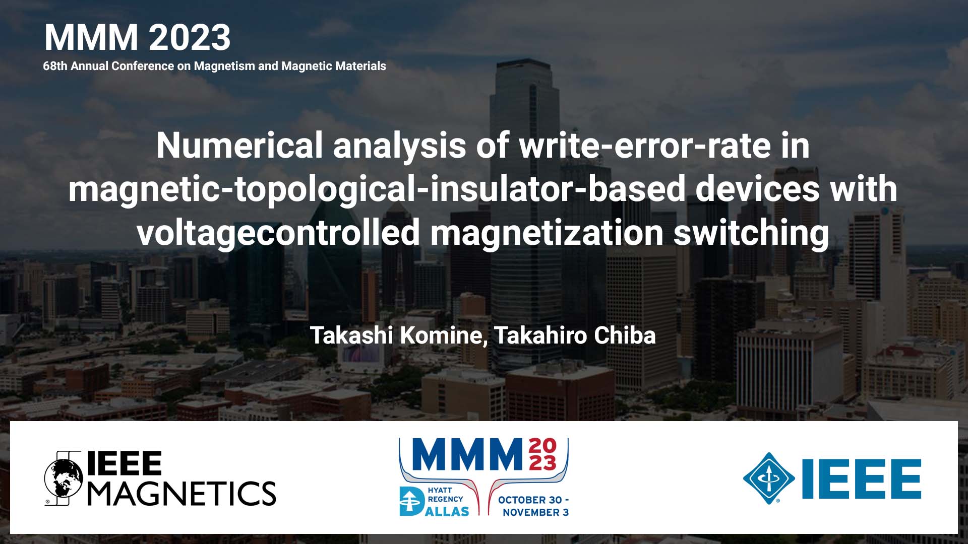 VP2-01: Numerical analysis of write-error-rate in magnetic-topological ...