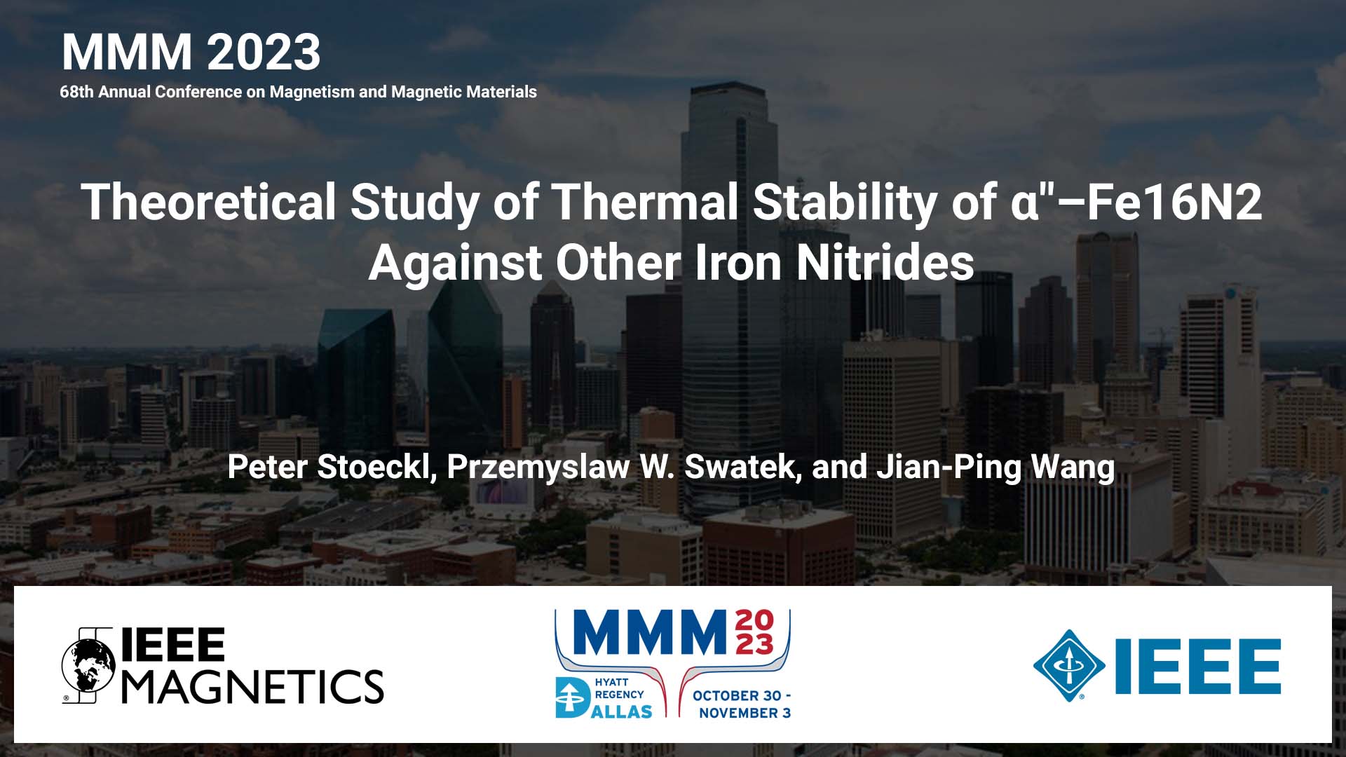 VP3-14: Theoretical Study of Thermal Stability of α″–Fe16N2 Against ...