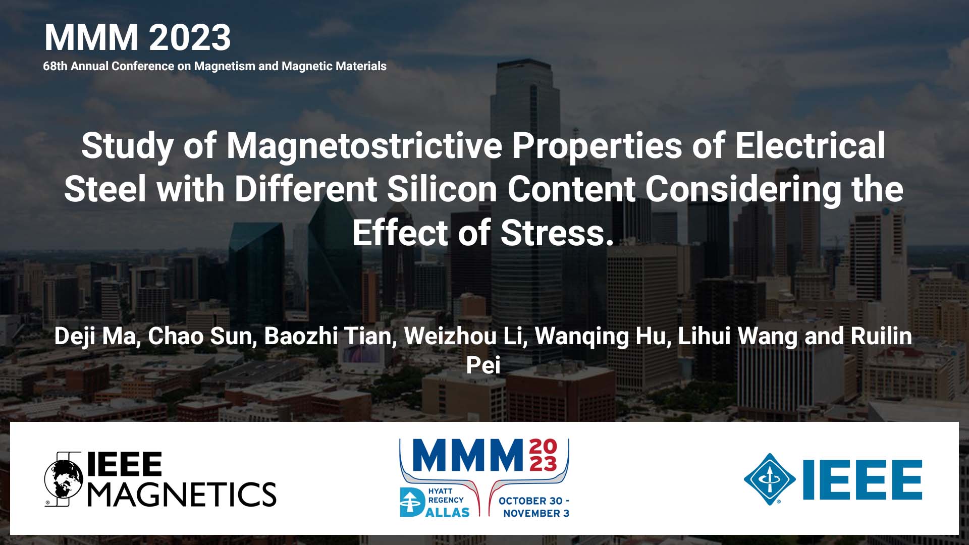 VP13-10: Study of Magnetostrictive Properties of Electrical Steel with ...
