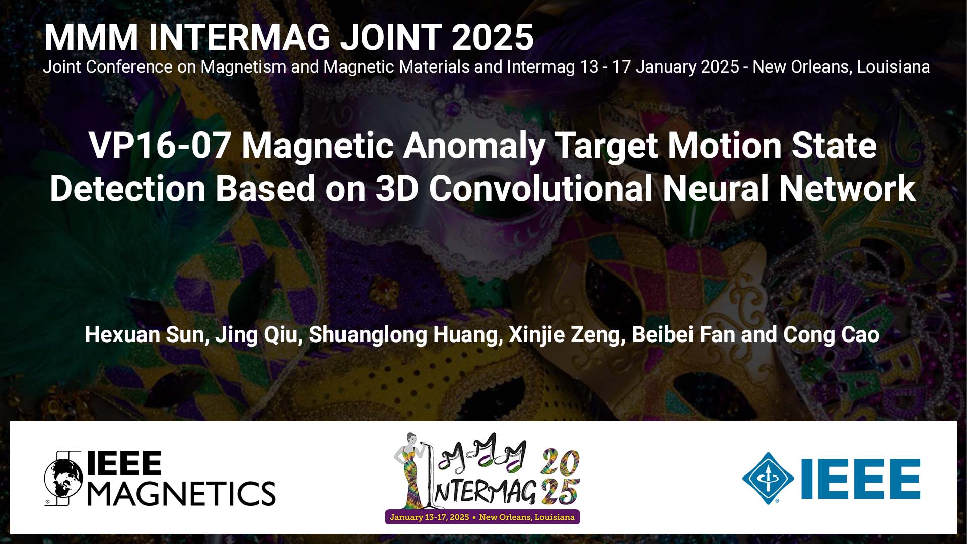 VP16-07 Magnetic Anomaly Target Motion State Detection Based on 3D Convolutional Neural Network ...