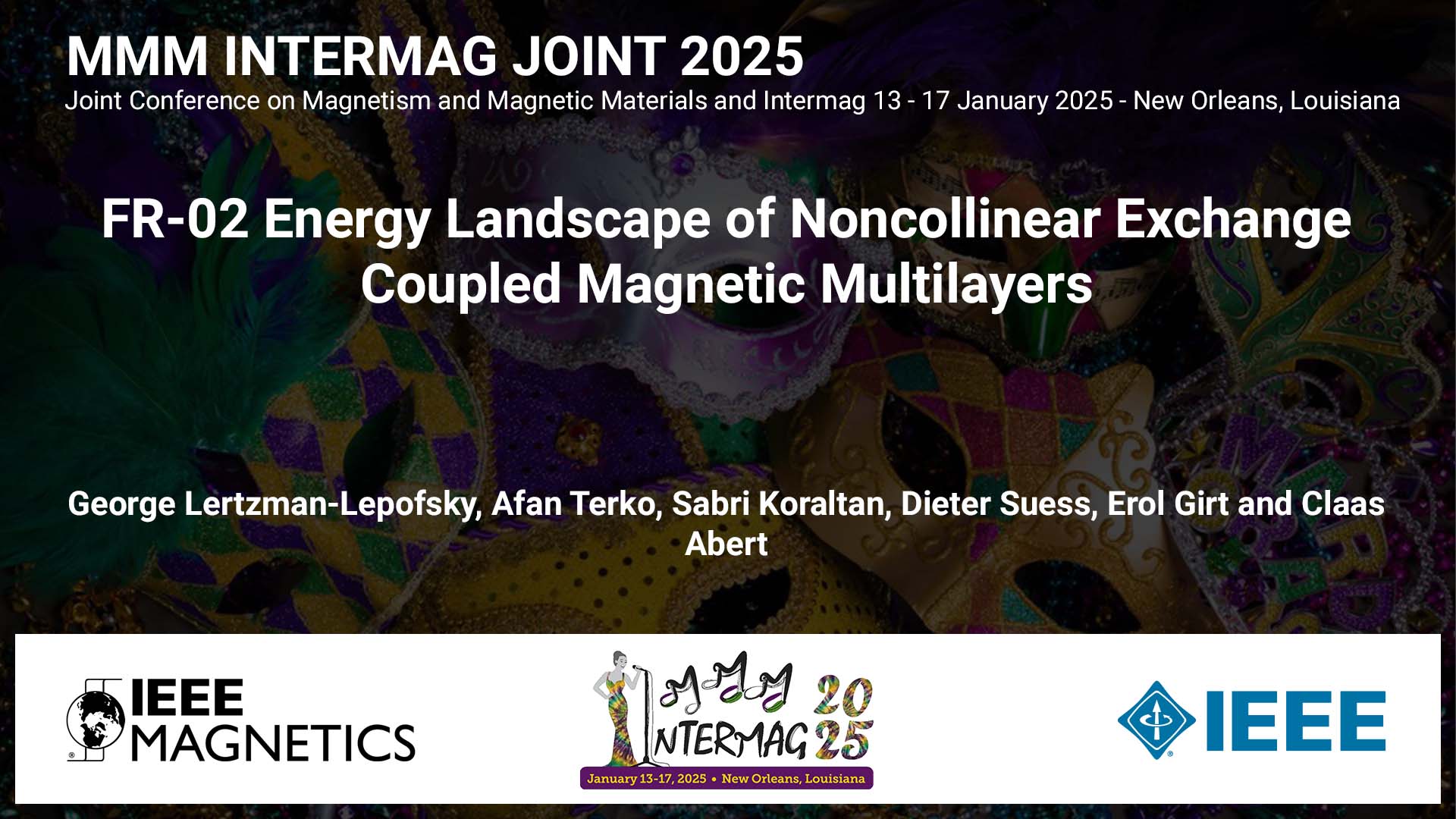FR-02 Energy Landscape of Noncollinear Exchange Coupled Magnetic ...